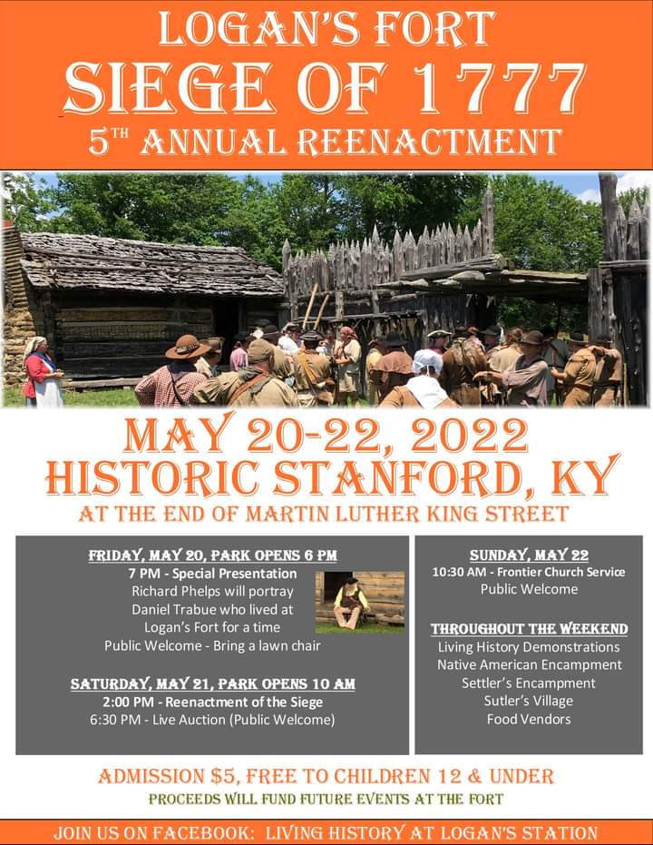 Logan's Fort Siege of 1777 | Reenacting Schedule